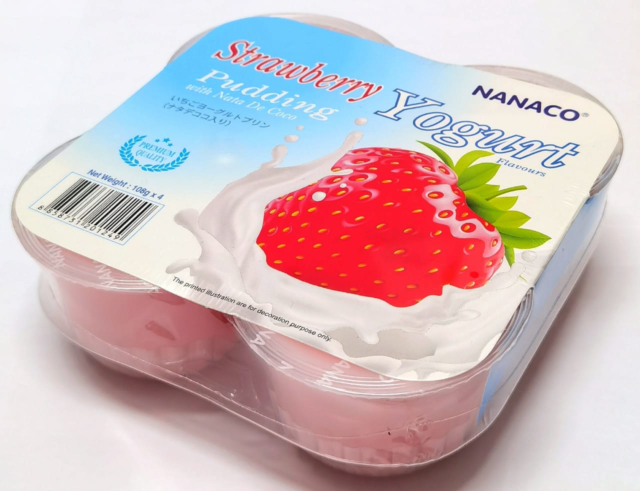 NANACO Strawberry Yogurt Pudding 108gx 4 cups - Candy Shop
